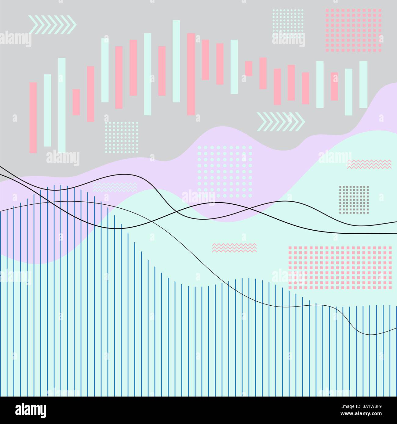 Graphs, diagrams, parabolas, geometric shapes for presentation ...