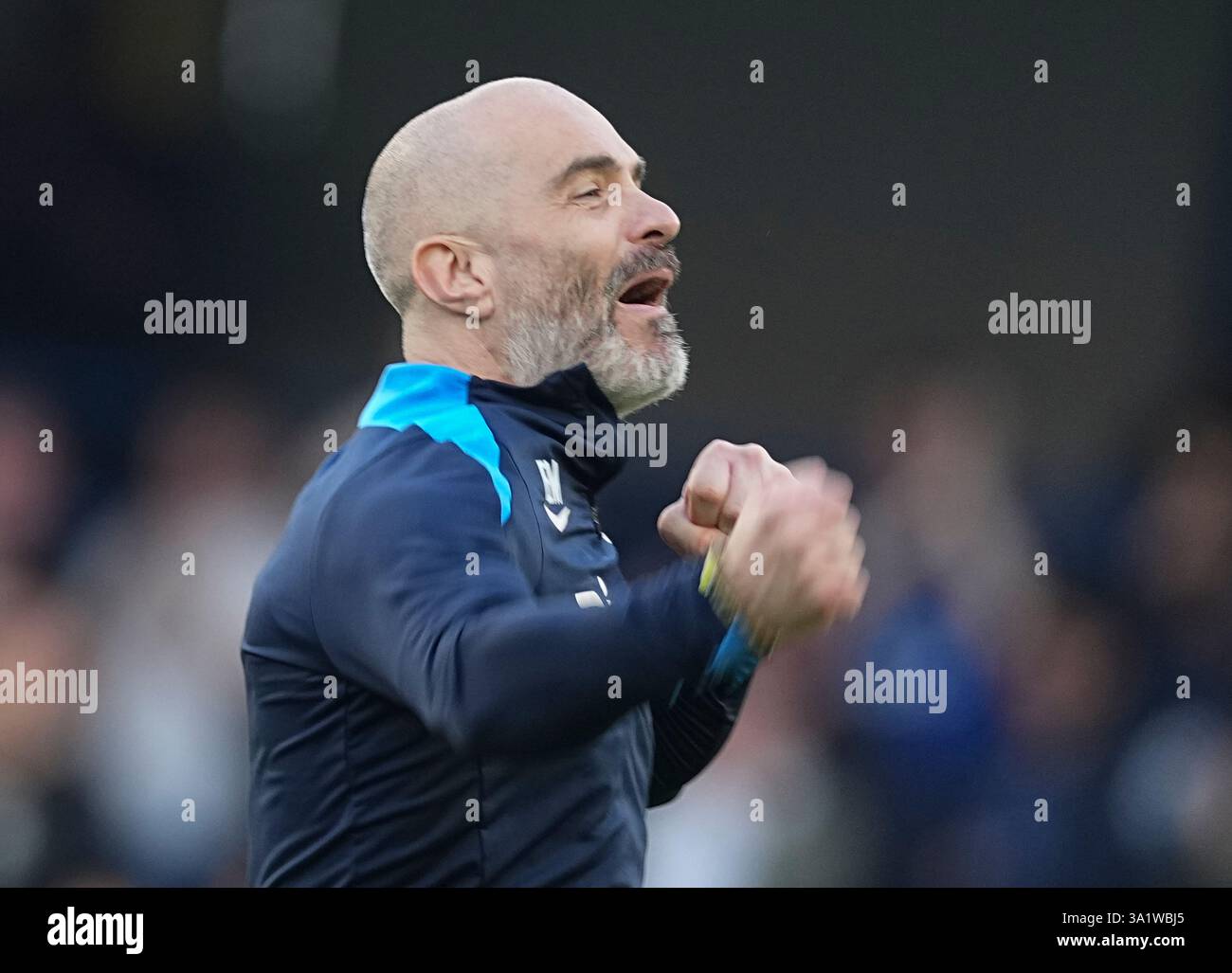 Chelsea's head coach Enzo Maresca celebrates 1-0 win during the English ...