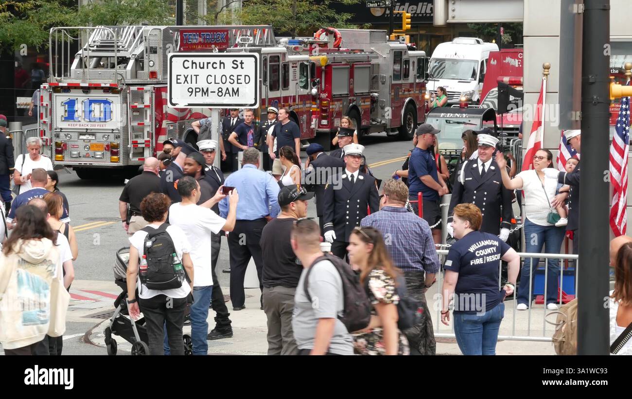 New York City, United States - 11 September 2023: Firefighters ...