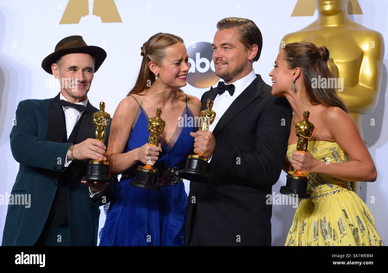 Mark Rylance, Brie Larson, Leonardo DiCaprio & Alicia Vikander in the ...