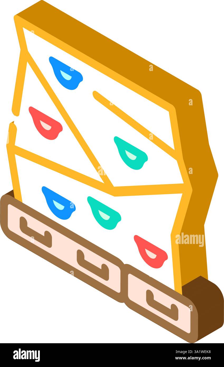 crash pad bouldering rock climbing isometric icon vector illustration ...