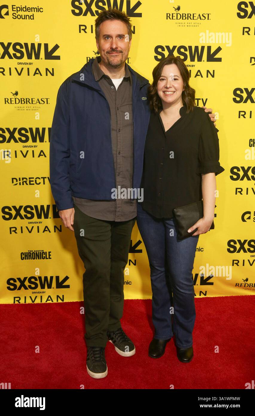 Writers Chris Roach, left, and Jillian Jacobs arrive for the world ...
