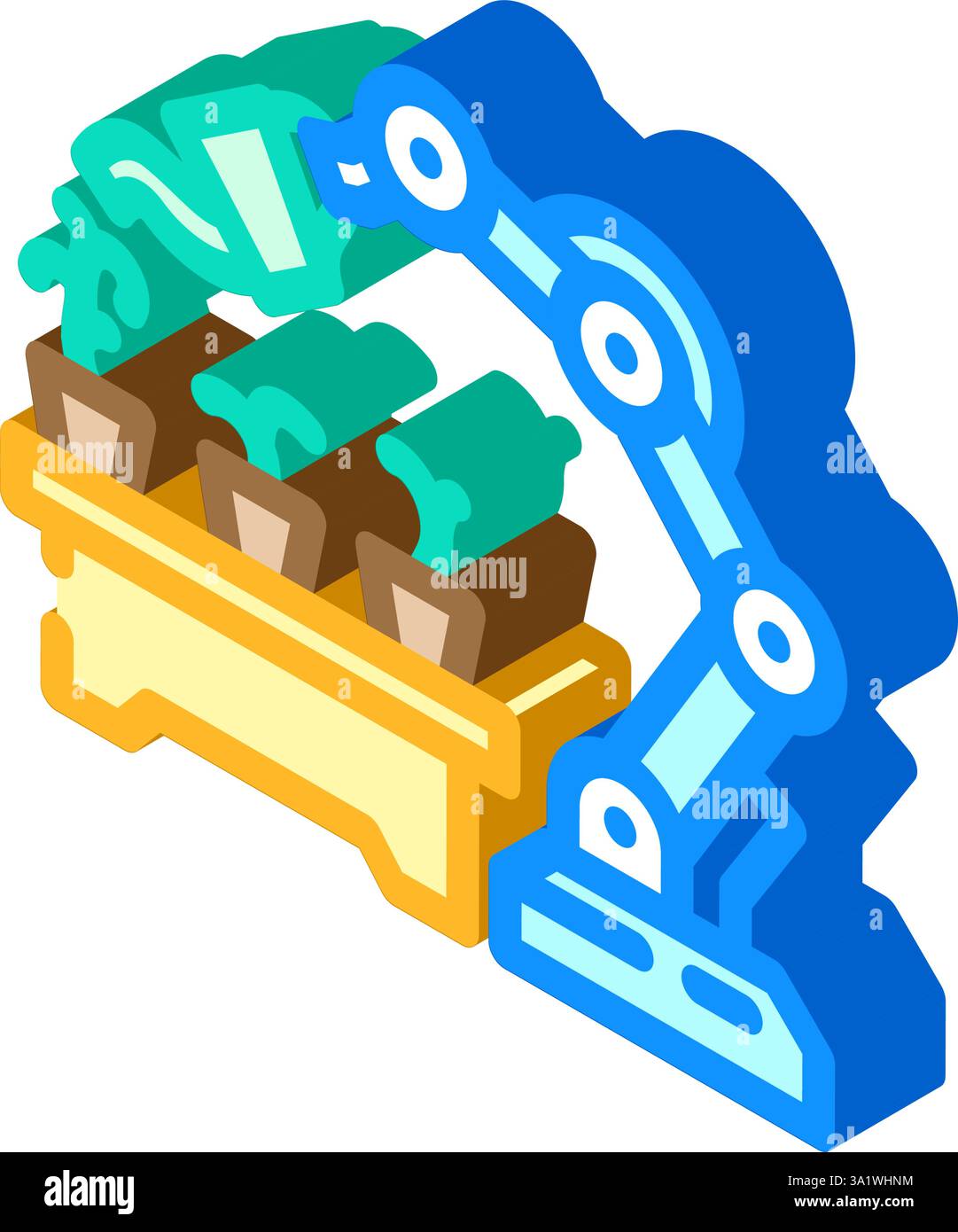 plant care robot harvests isometric icon vector illustration Stock ...