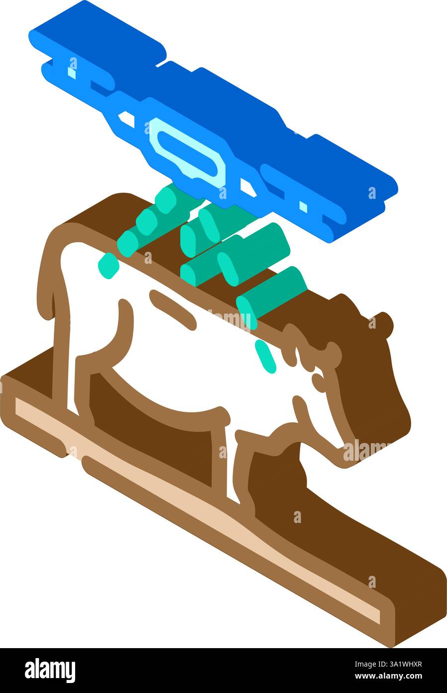 livestock monitoring robot harvests isometric icon vector illustration ...