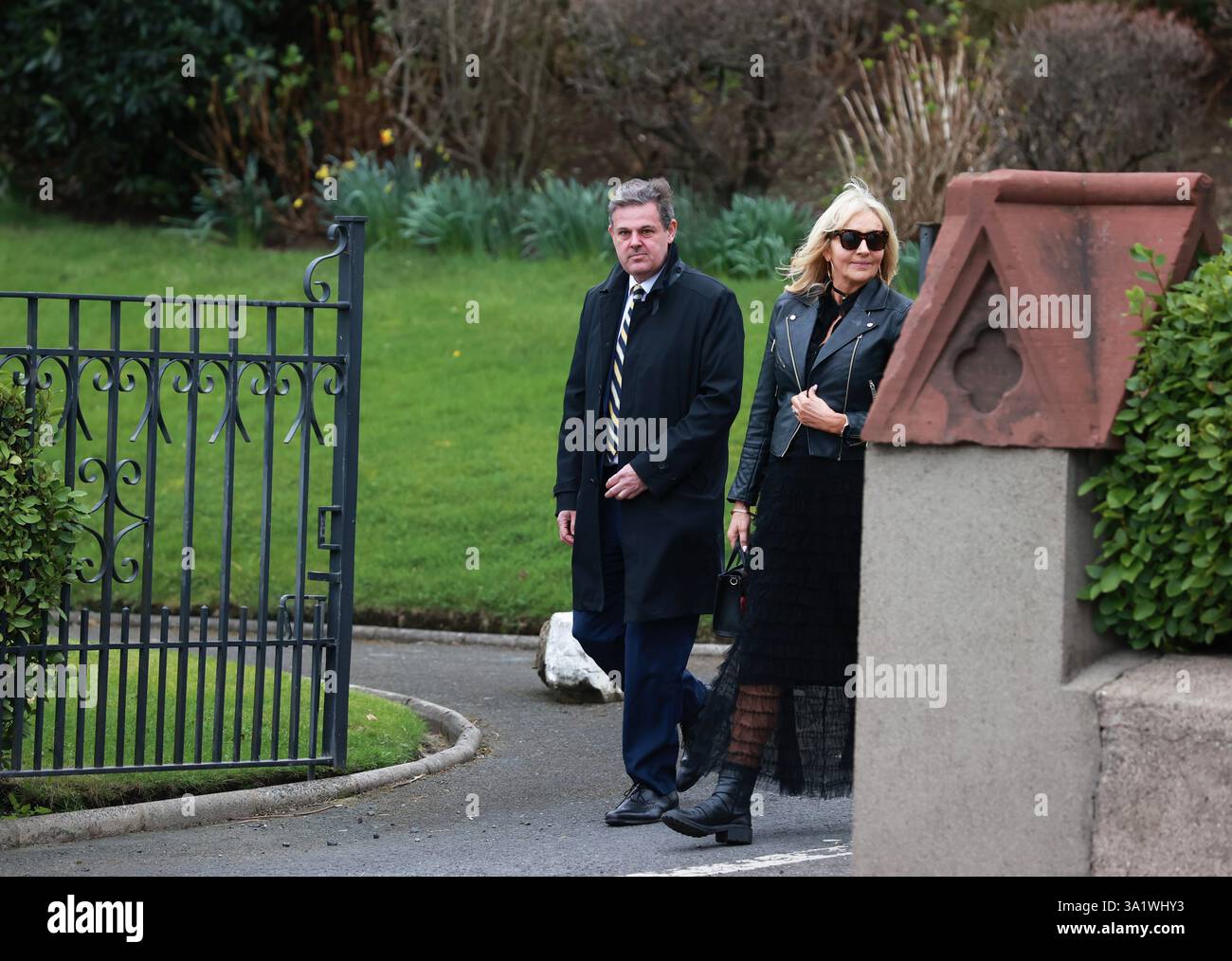 Kevin Bakhurst, director general of RTE, and Miriam O'Callaghan, following the funeral of Mary ...