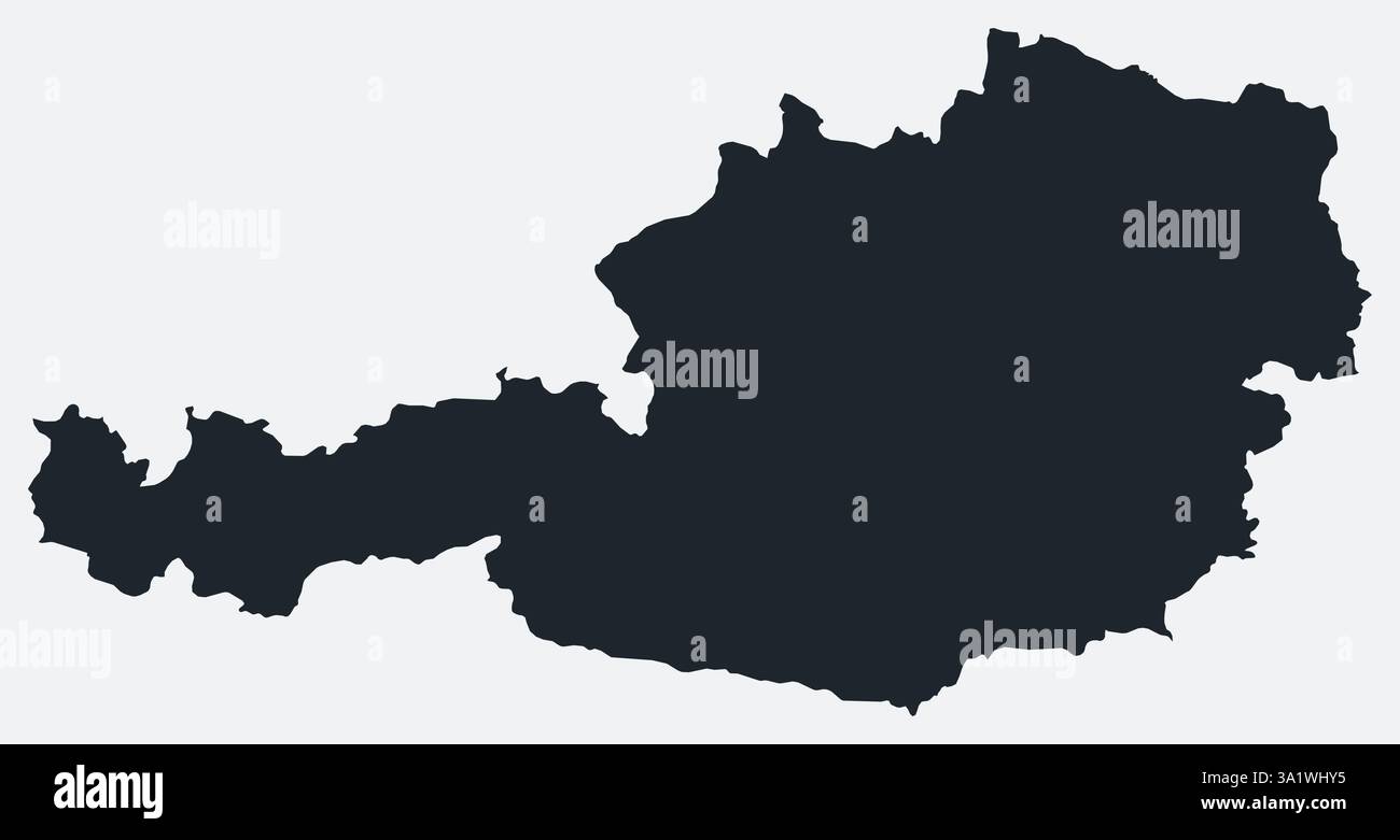 Austria map. Just a simple border map. Shape of the country. Flat blank ...