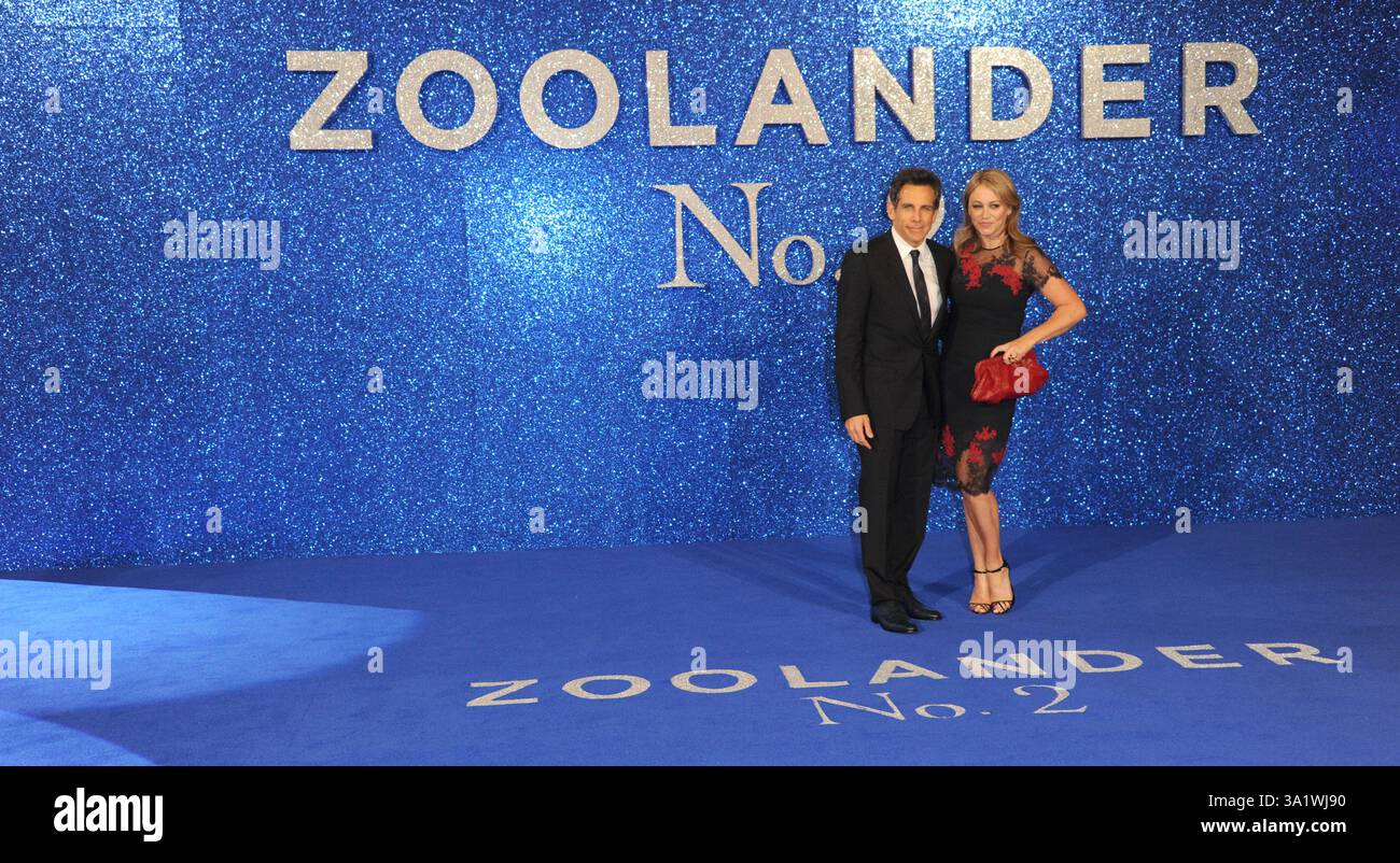 Ben Stiller & Christine Taylor attends the English Film Premiere of ...