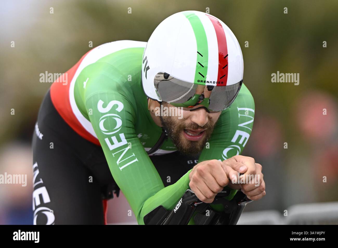 Italian Filippo Ganna of Ineos Grenadiers pictured in action during the ...