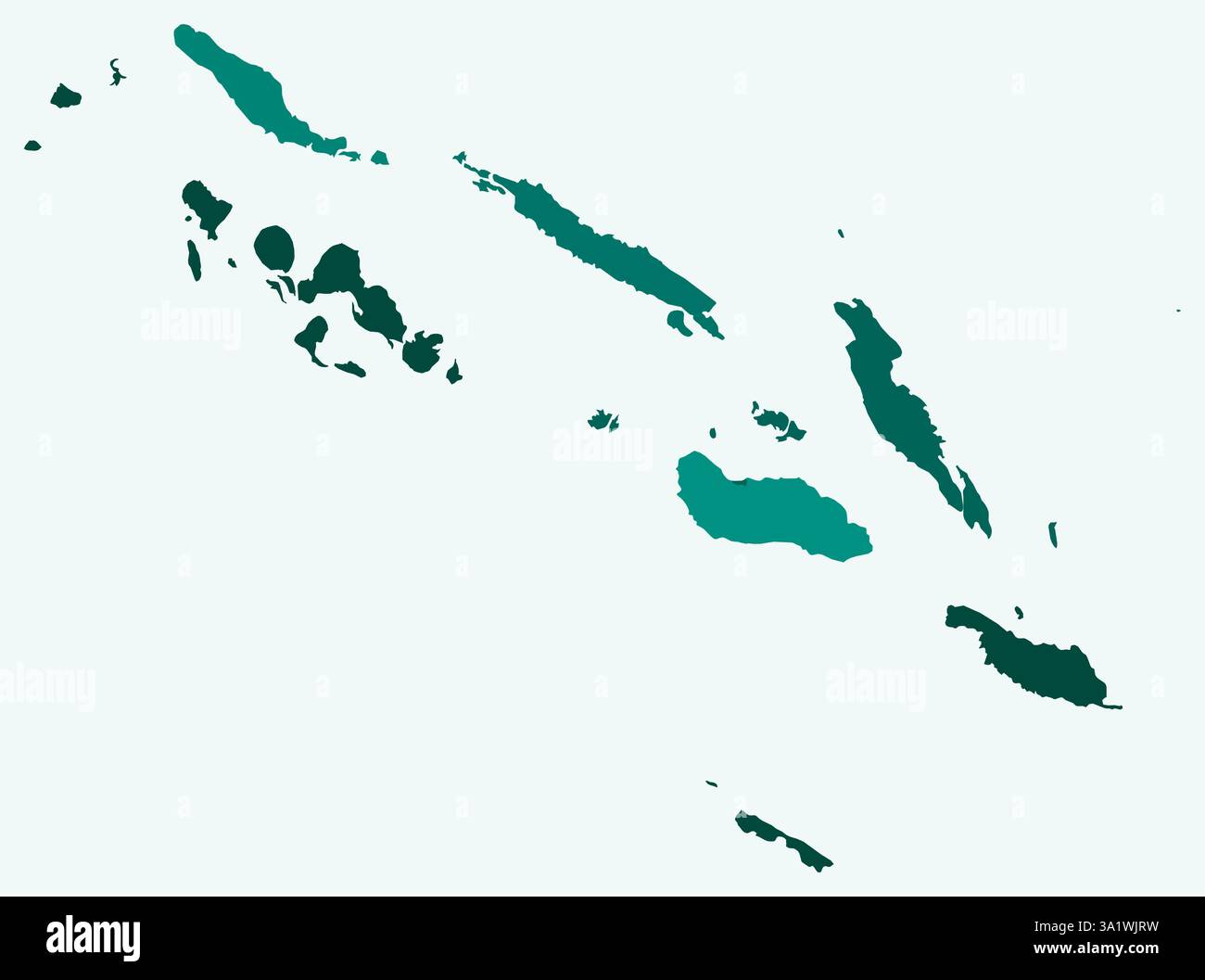 Map of Solomon Islands with regions. Just a simple country border map ...