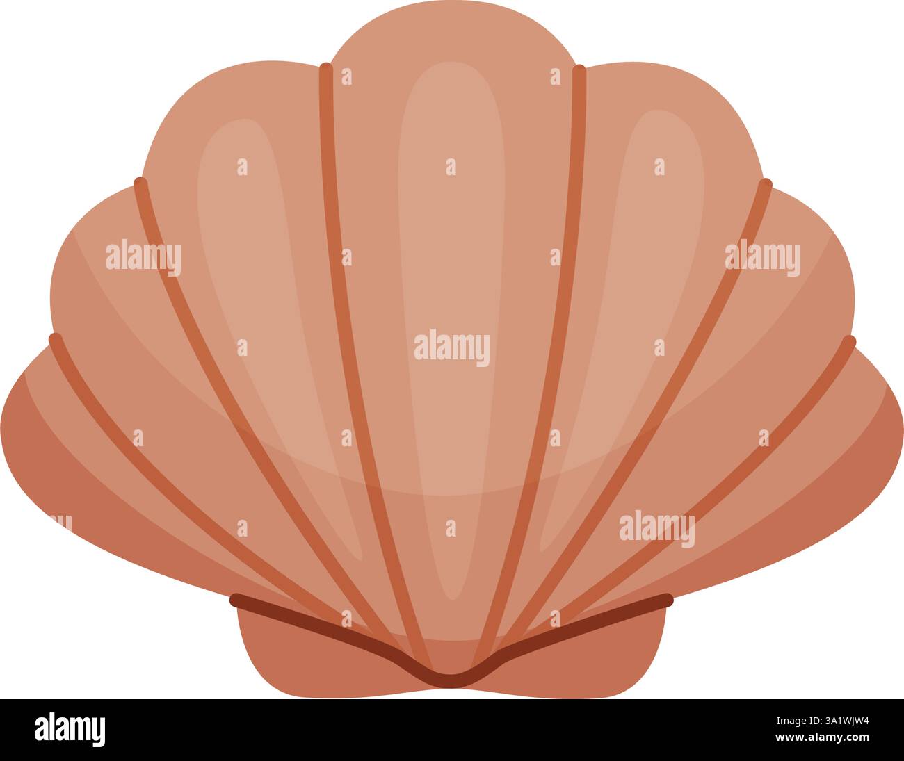Scallop Seashell. Hand drawn trendy flat style isolated icon on a ...