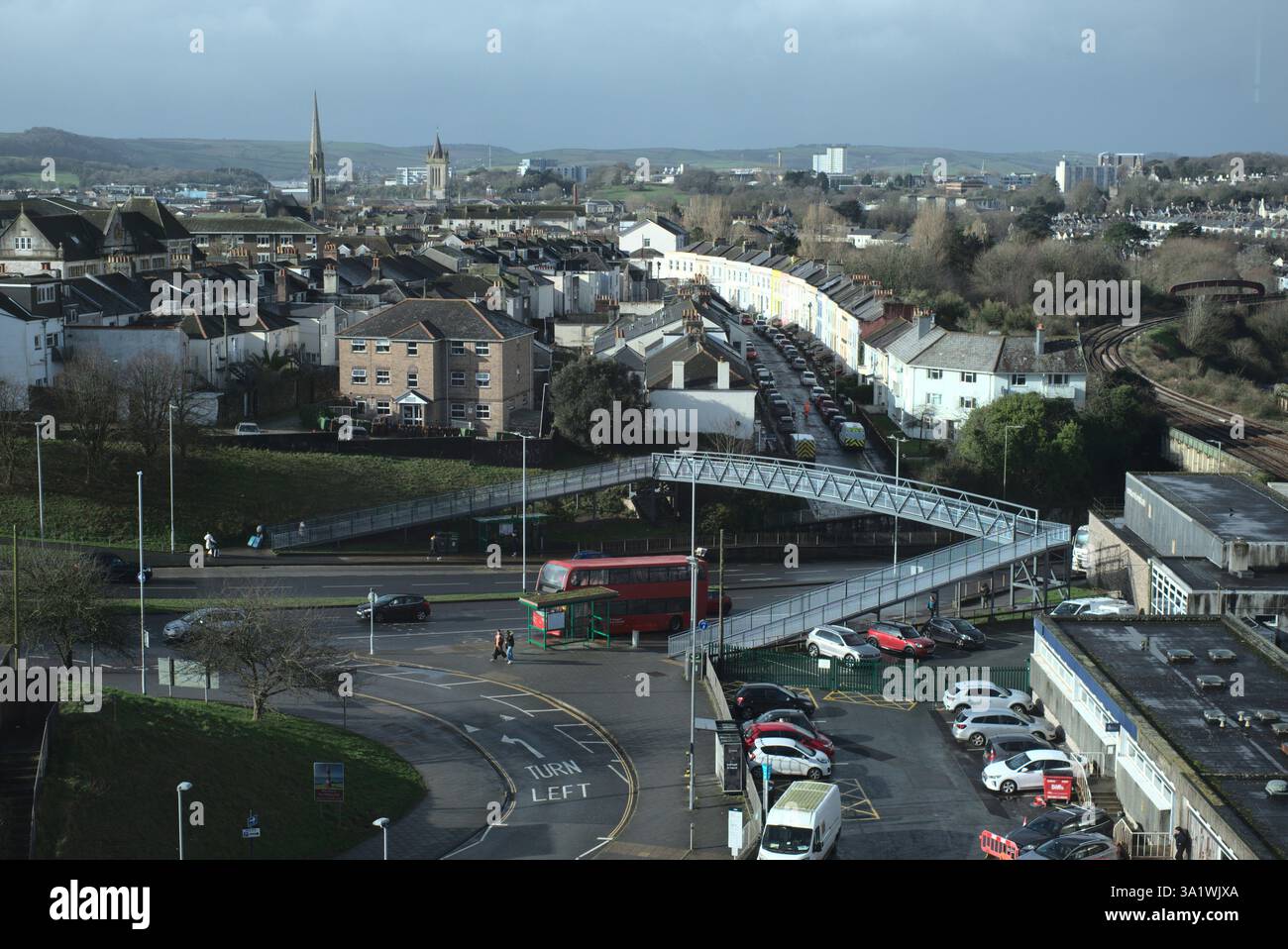 Pedestrian overpass providing a safe route for pedestrians and cyclists ...