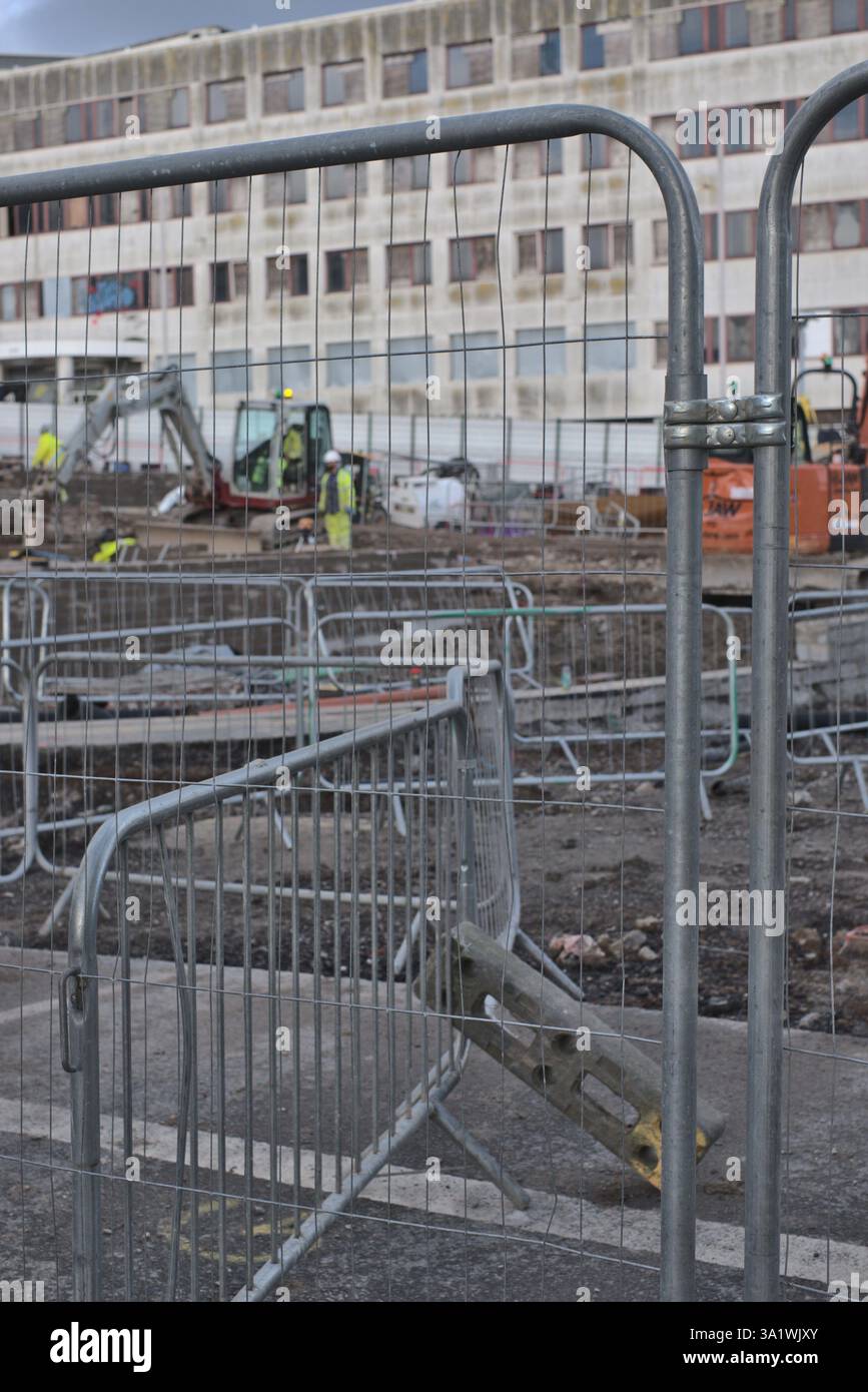 Heras temporary metal mesh fencing installed for security and ...