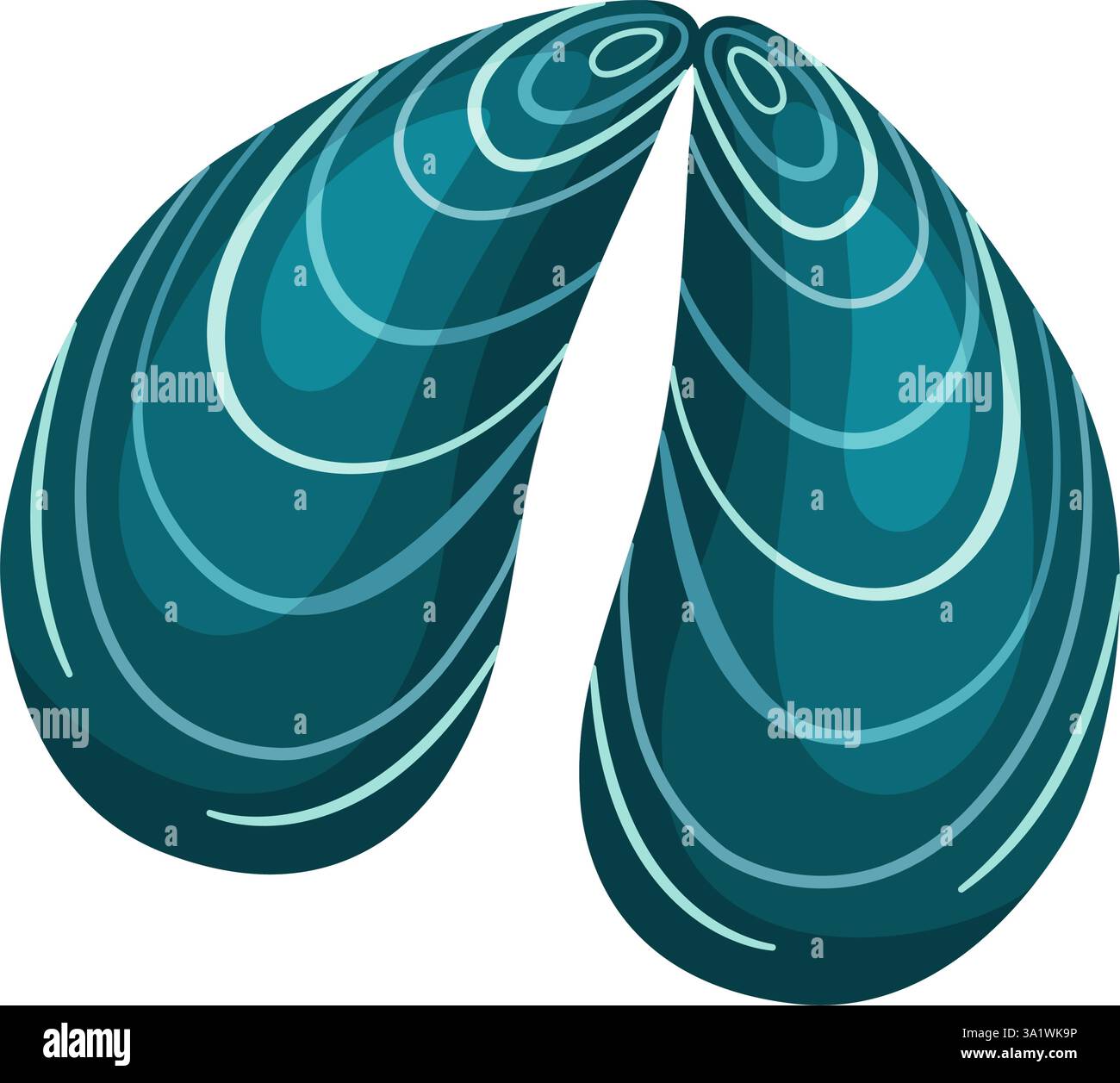 Mussel Seashell. Hand drawn trendy flat style isolated icon on a ...