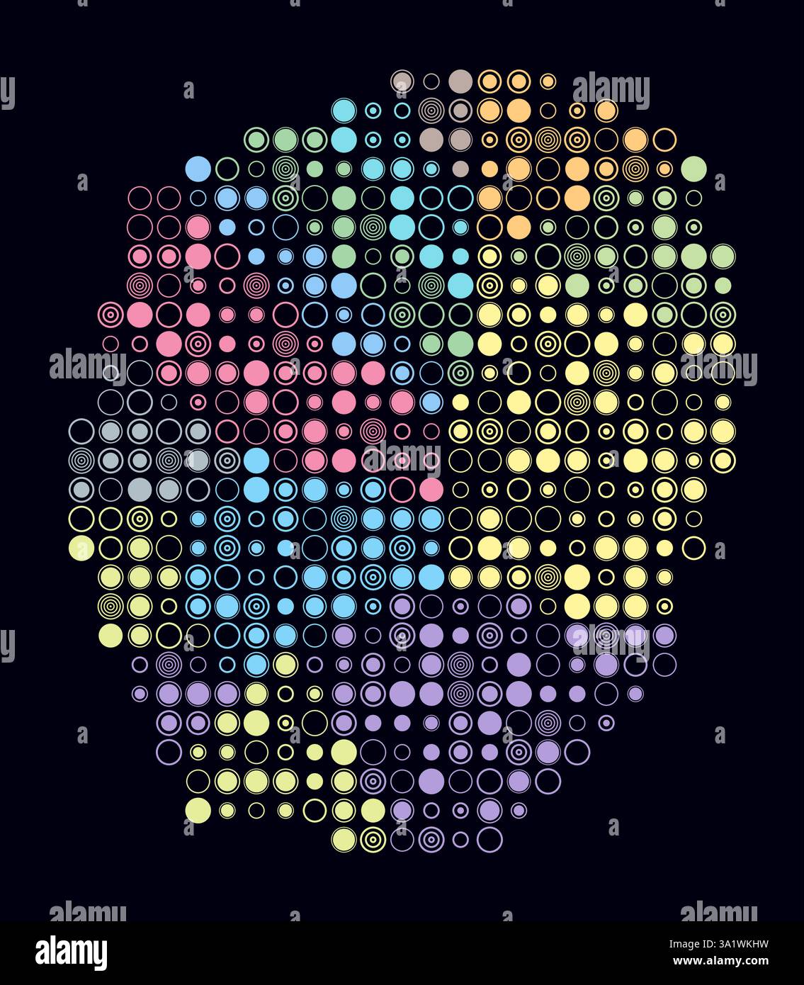 Nauru, shape of the country built of colored cells. Digital style map ...
