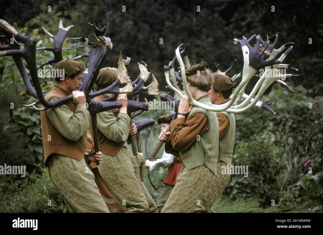 Reindeer Horns. Abbots Bromley Horn Dance 1970s UK. A traditional ...