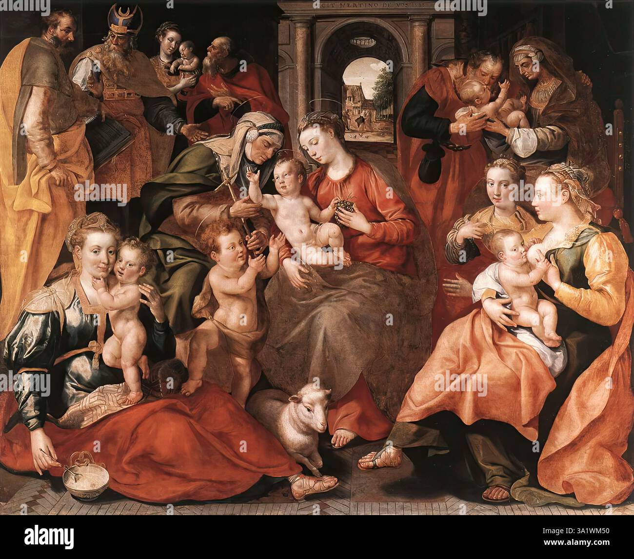 VOS, Marten de (b. 1532, Antwerpen, d. 1603, Antwerpen) The Family of St Anne 1585 Oil on panel ...