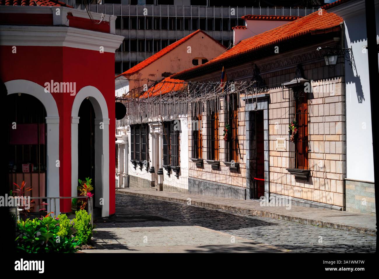 Simon Bolivar's house in Caracas. A street in the capital of Venezuela ...