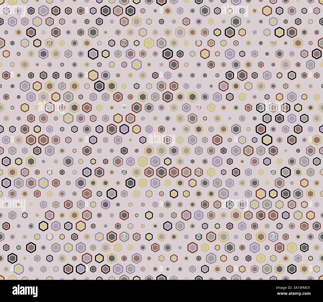 Hexagon pattern geometric design. Multicolored geometric elements of varied size. Bold rounded ...