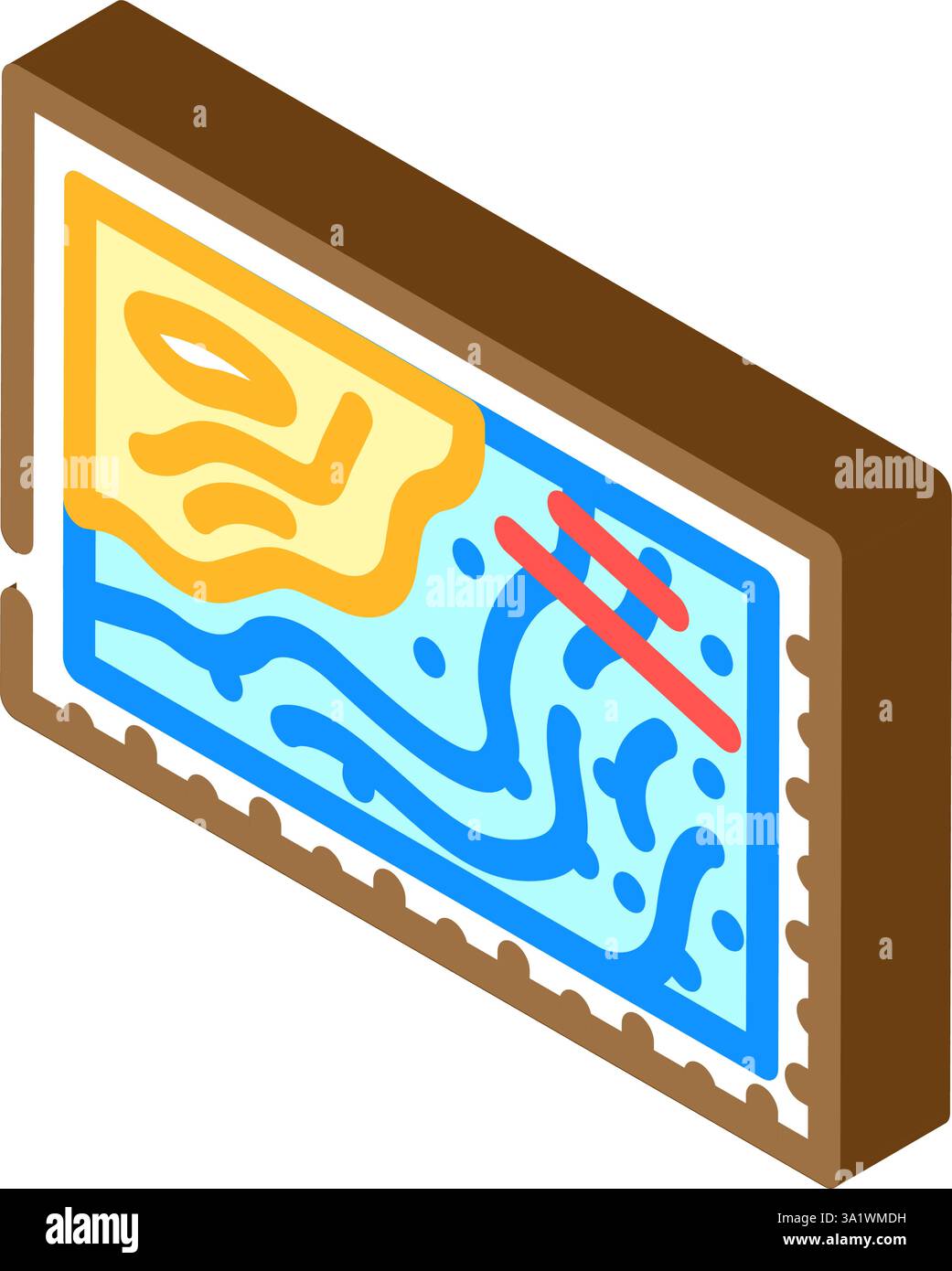 nautical chart geographical discoveries isometric icon vector ...