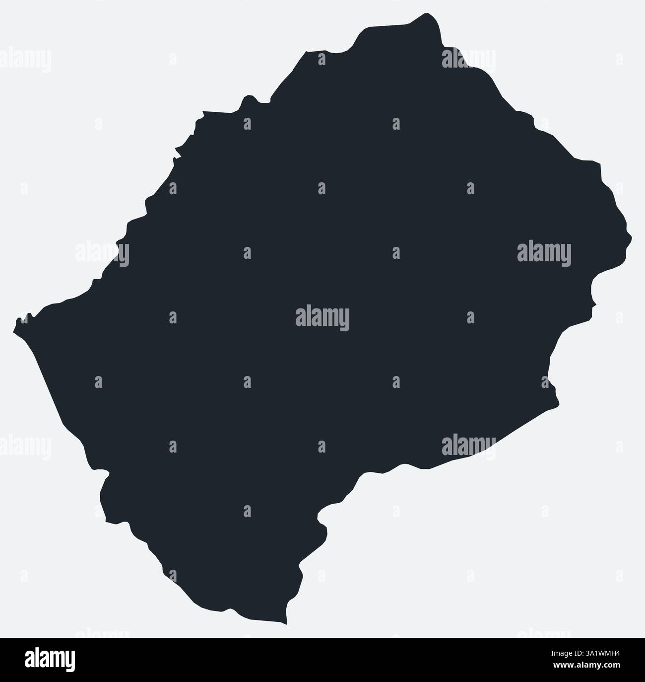 Lesotho map. Just a simple border map. Shape of the country. Flat blank ...