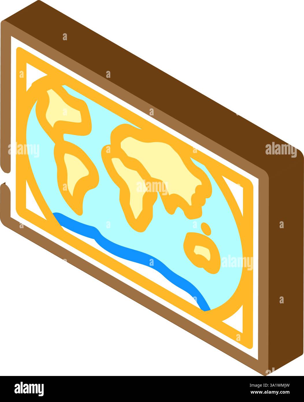 world map geographical discoveries isometric icon vector illustration ...