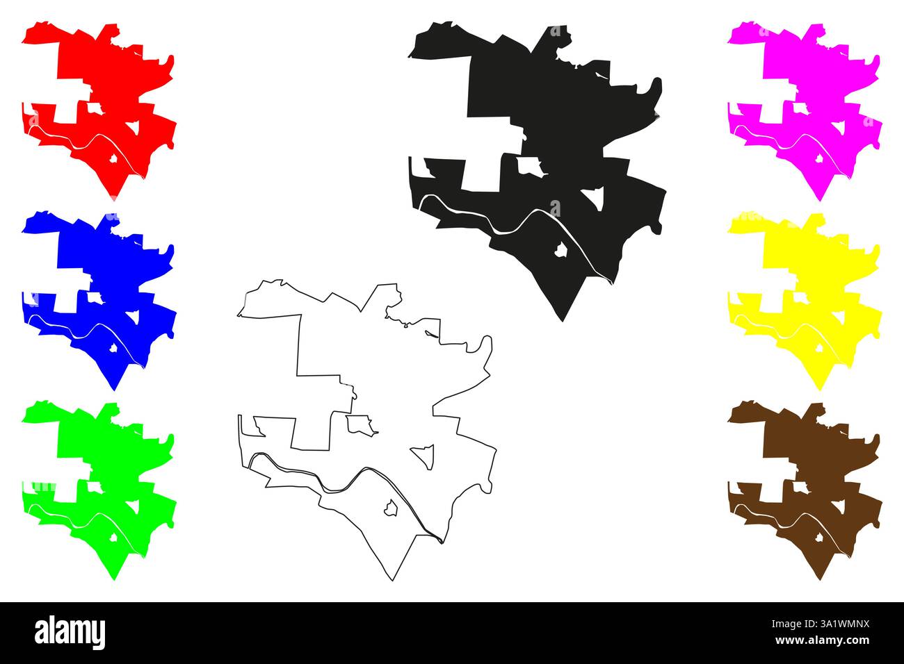 Avadi city (Republic of India, State of Tamil Nadu) map vector ...