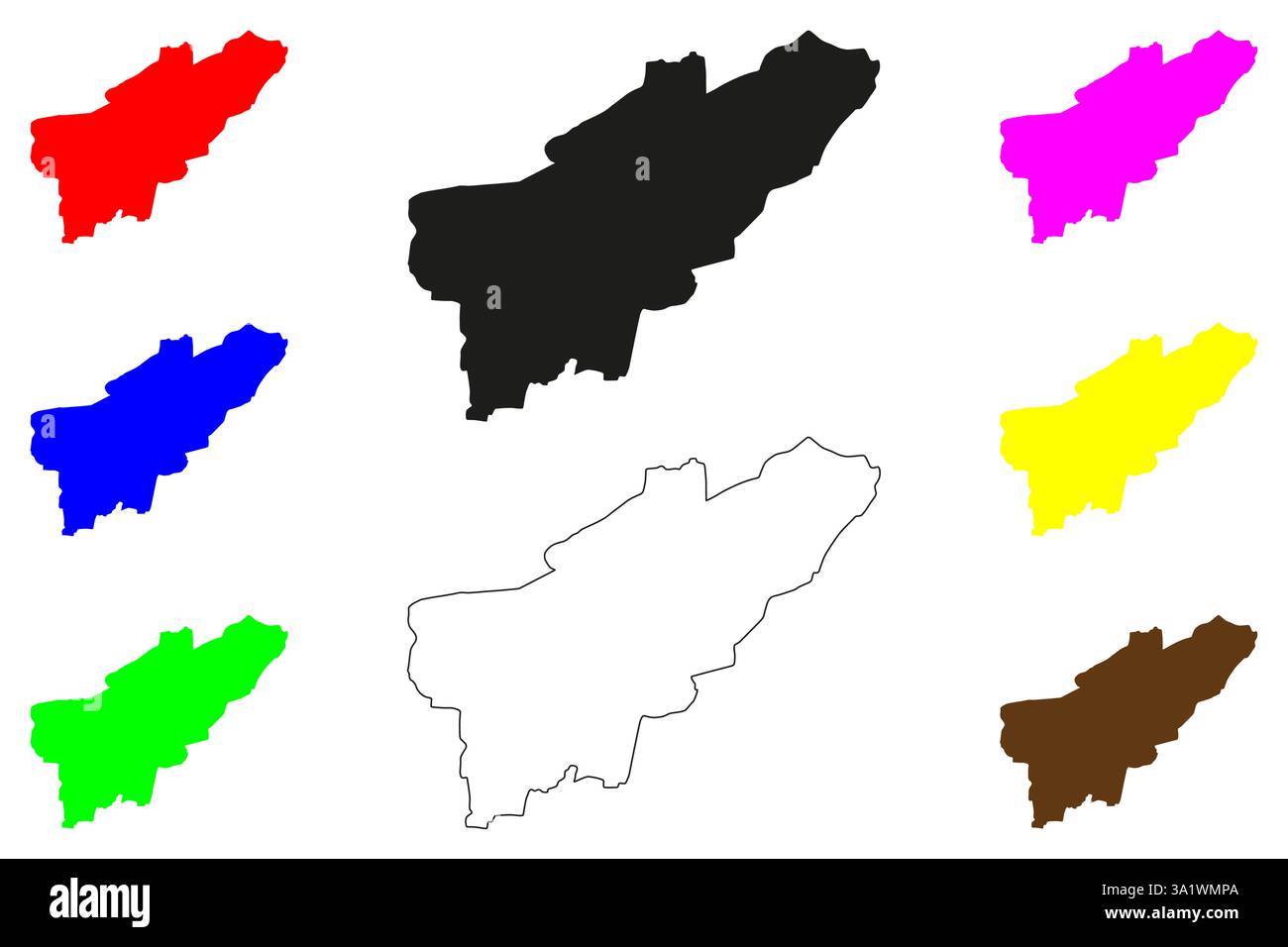 Arrah city (Republic of India, State of Bihar) map vector illustration ...