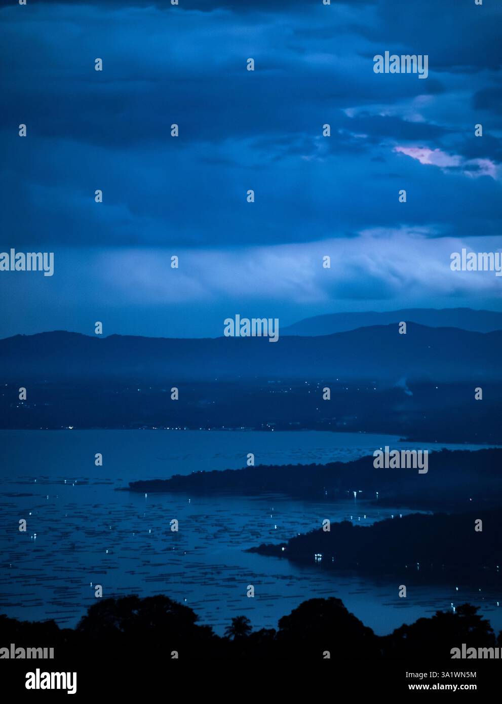landscape view of a bay in Tagaytay during the late evening Stock Photo ...
