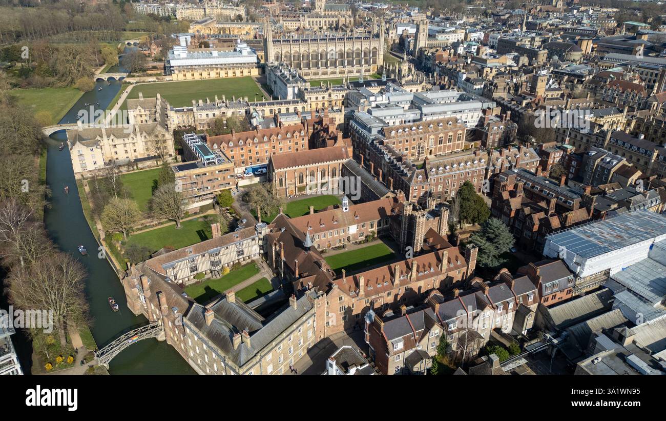 Picture dated Feb 8 2025 shows a general aerial view of Cambridge ...