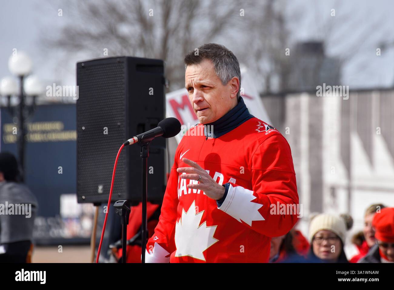 Ottawa, Canada - March 9, 2025: Ottawa Mayor Mark Sutcliffe speaks to ...