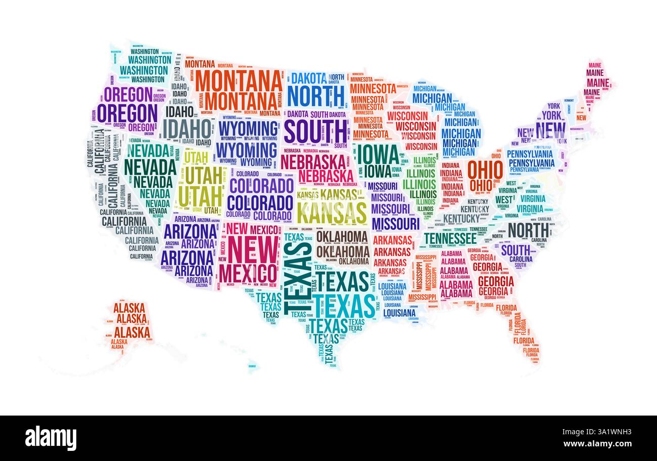 Map of united states collage hi-res stock photography and images - Alamy