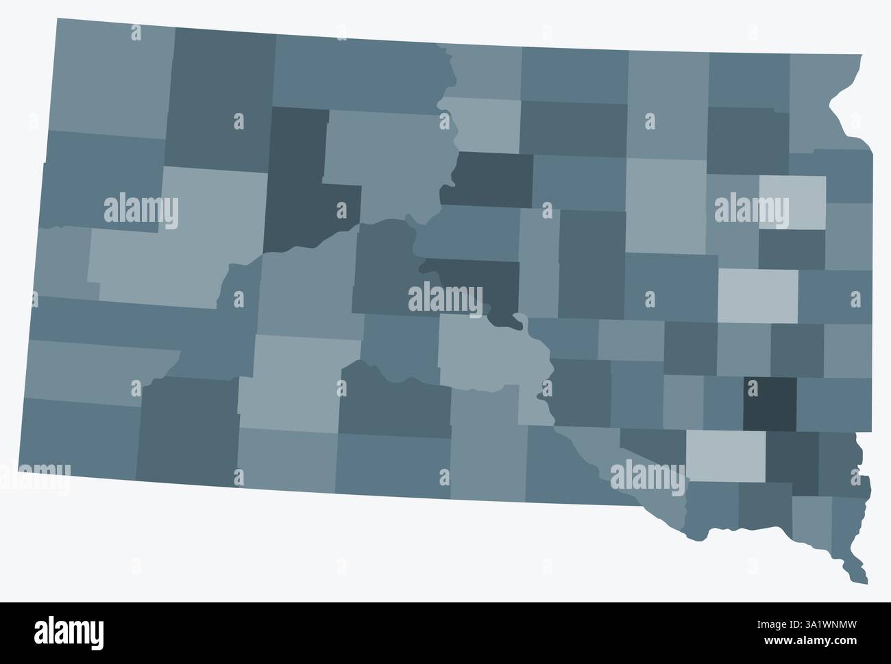 Map of South Dakota with counties. Just a simple state border map with ...