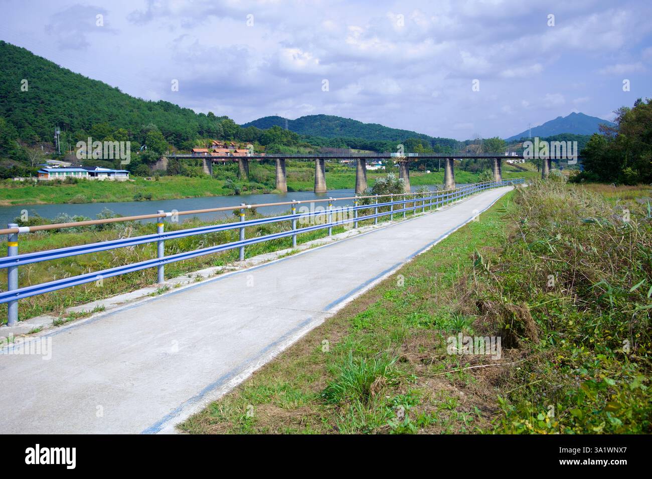 Namwon City, South Korea - October 3, 2021: A scenic view along the ...