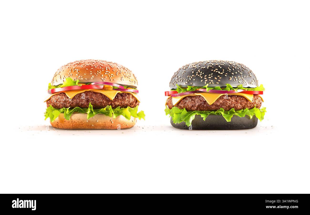 Blank beef hamburger with cheese mockup, front view Stock Photo - Alamy