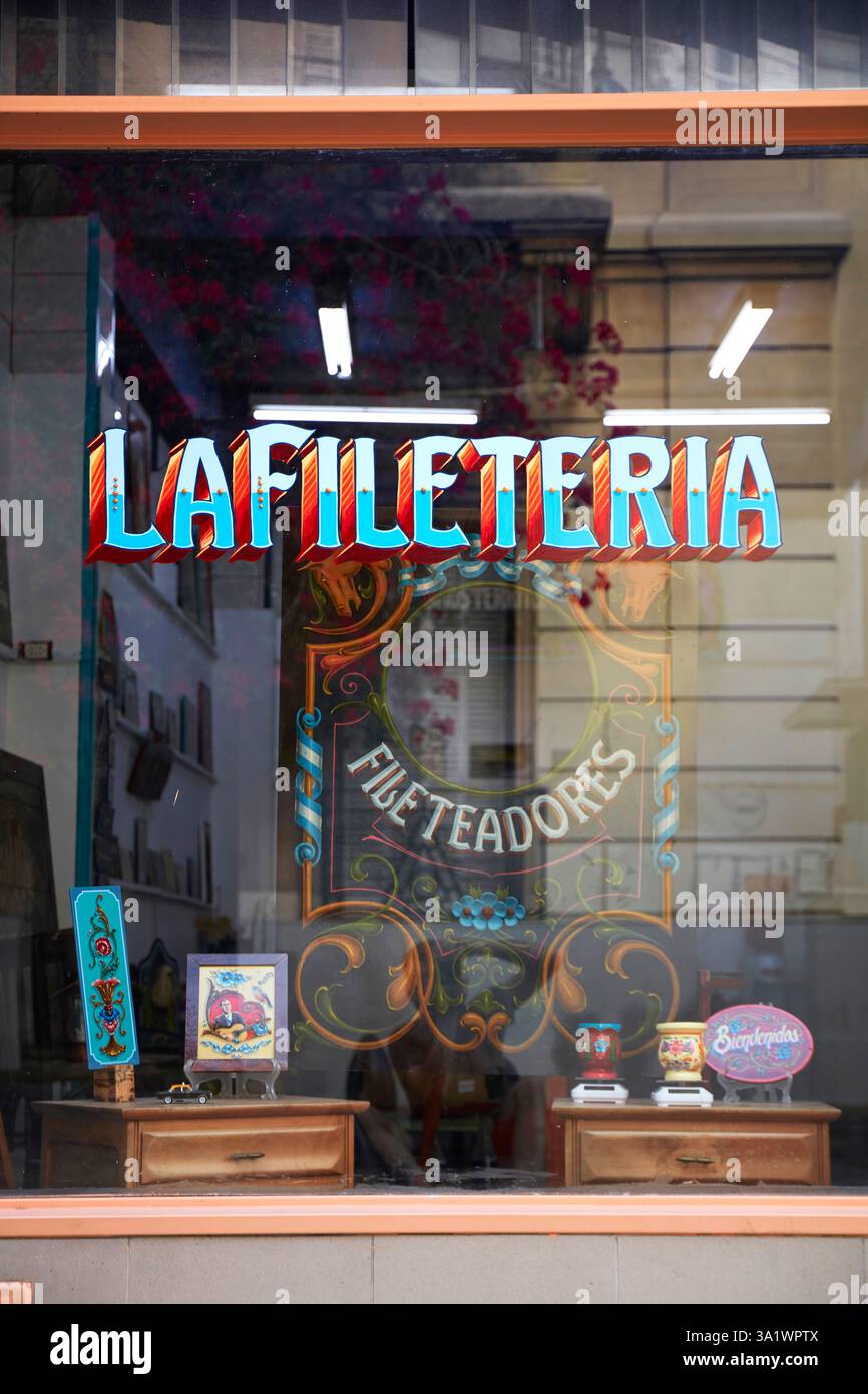 A Fileteado art workshop in San Telmo, Buenos Aires, Argentina Stock ...