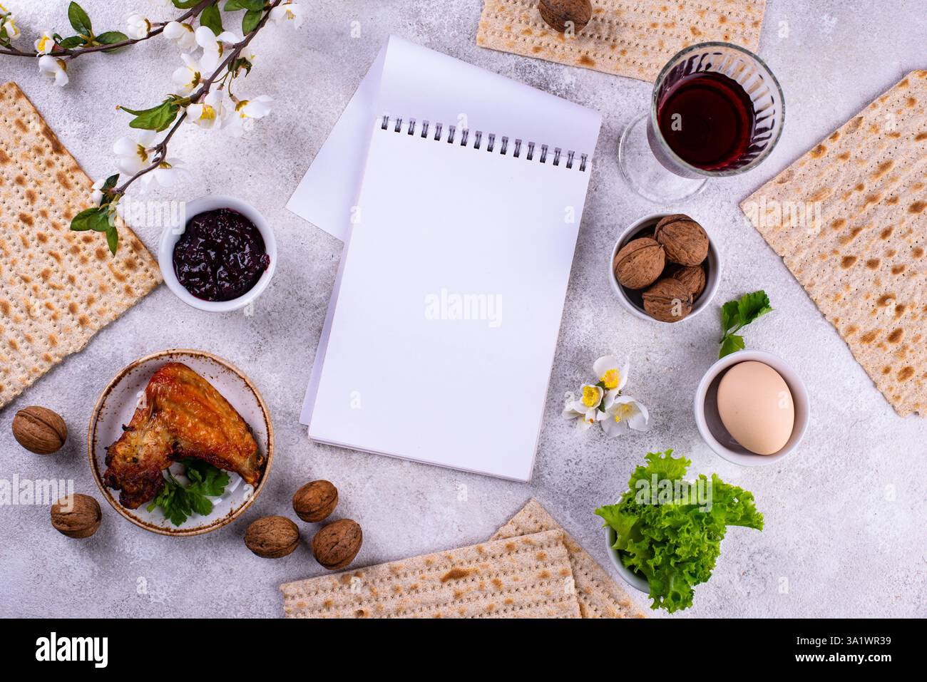 Traditional Passover Seder plate with symbolic foods. Symbolic of ...