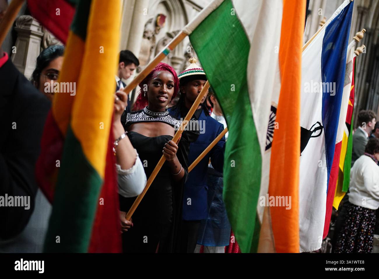 Flag bearers at the annual Commonwealth Day Service of Celebration at ...