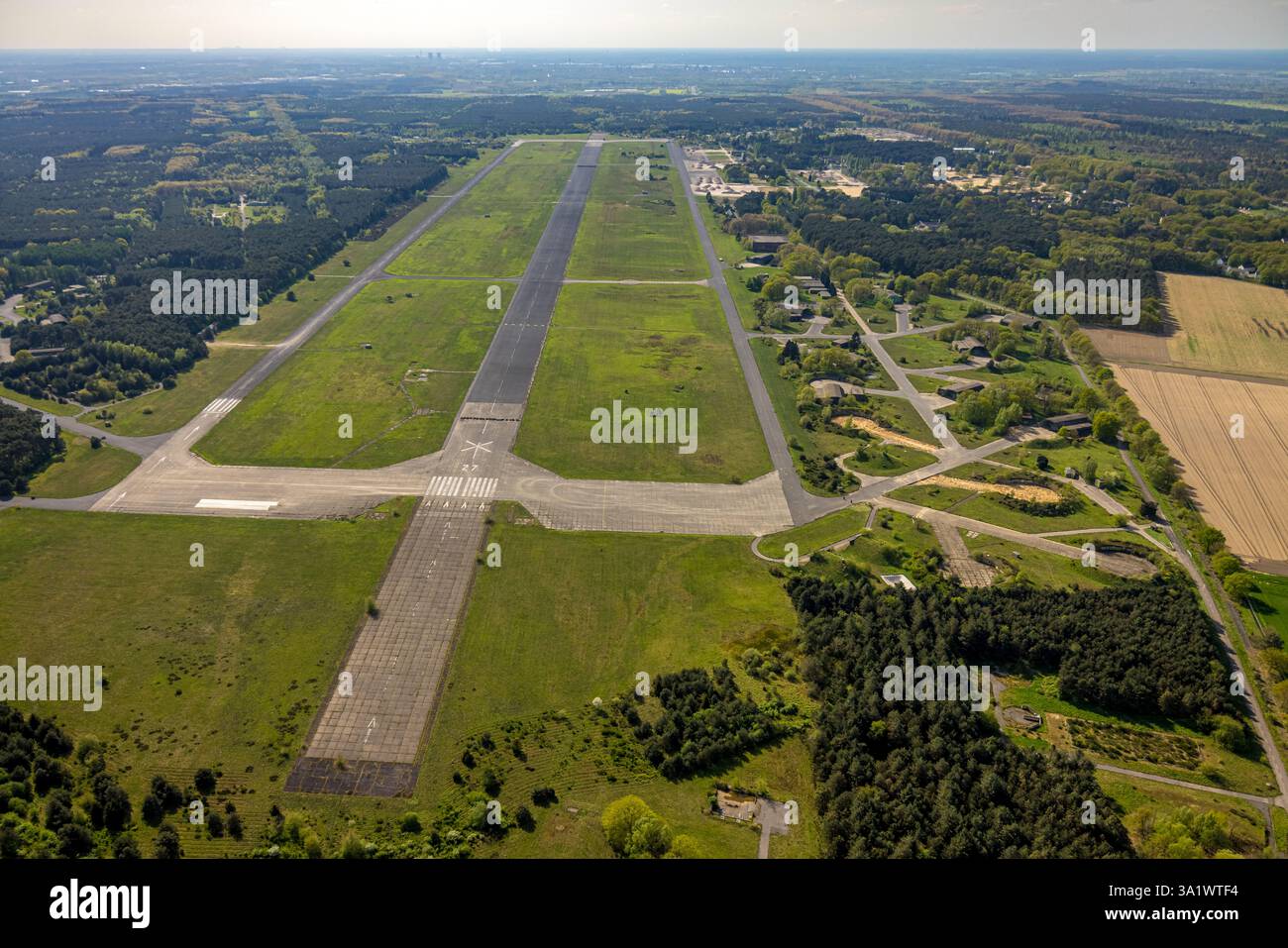 Aerial view, former military airport in Niederkrüchten-Elmpt, airfield ...