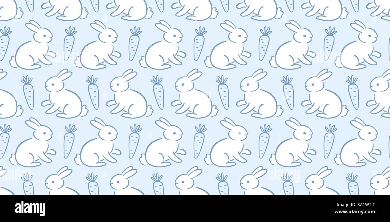 Vector Easter Bunny Seamless Pattern Background Stock Vector Image ...