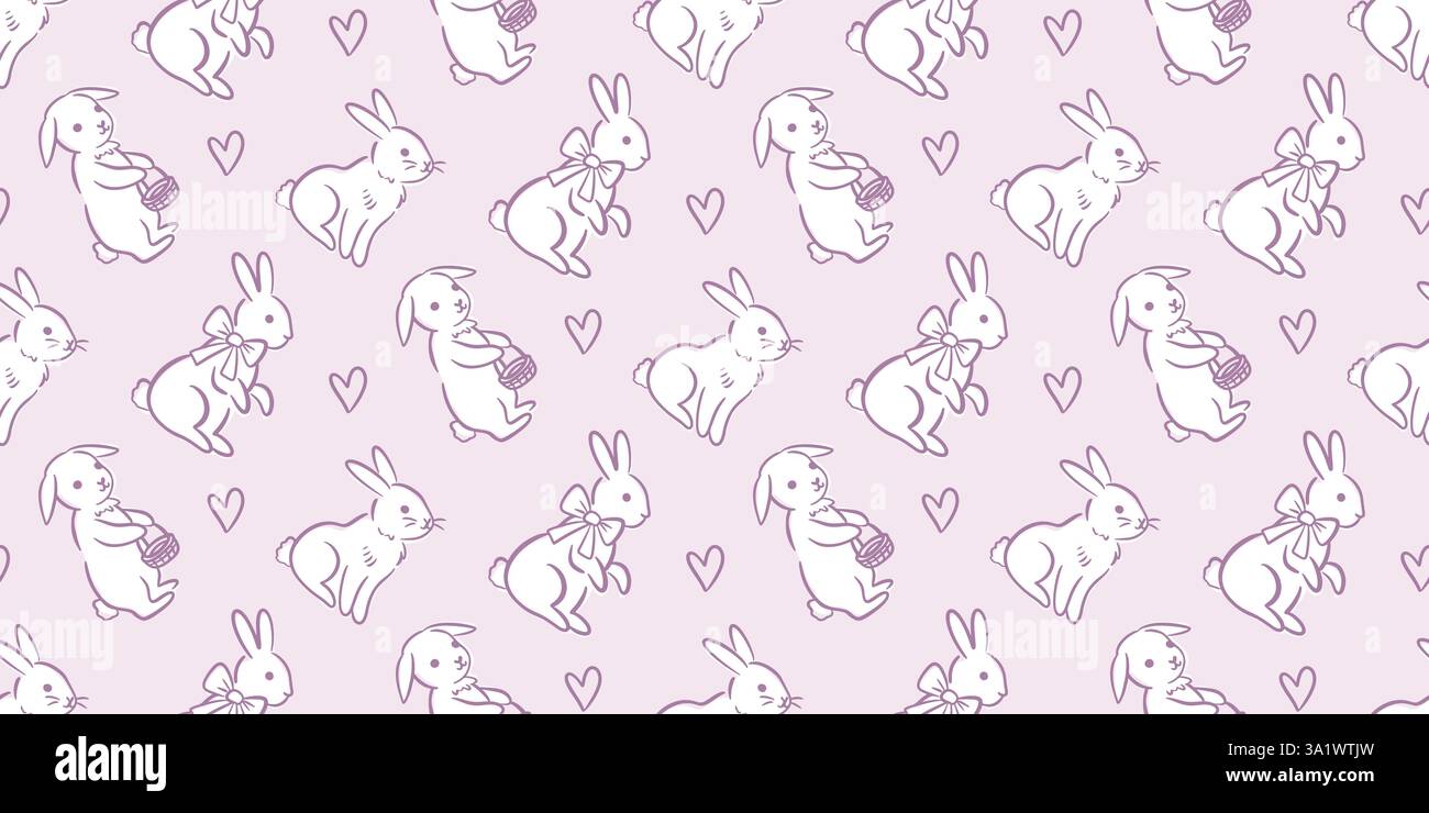 Vector Easter Bunny Seamless Pattern Background Stock Vector Image ...