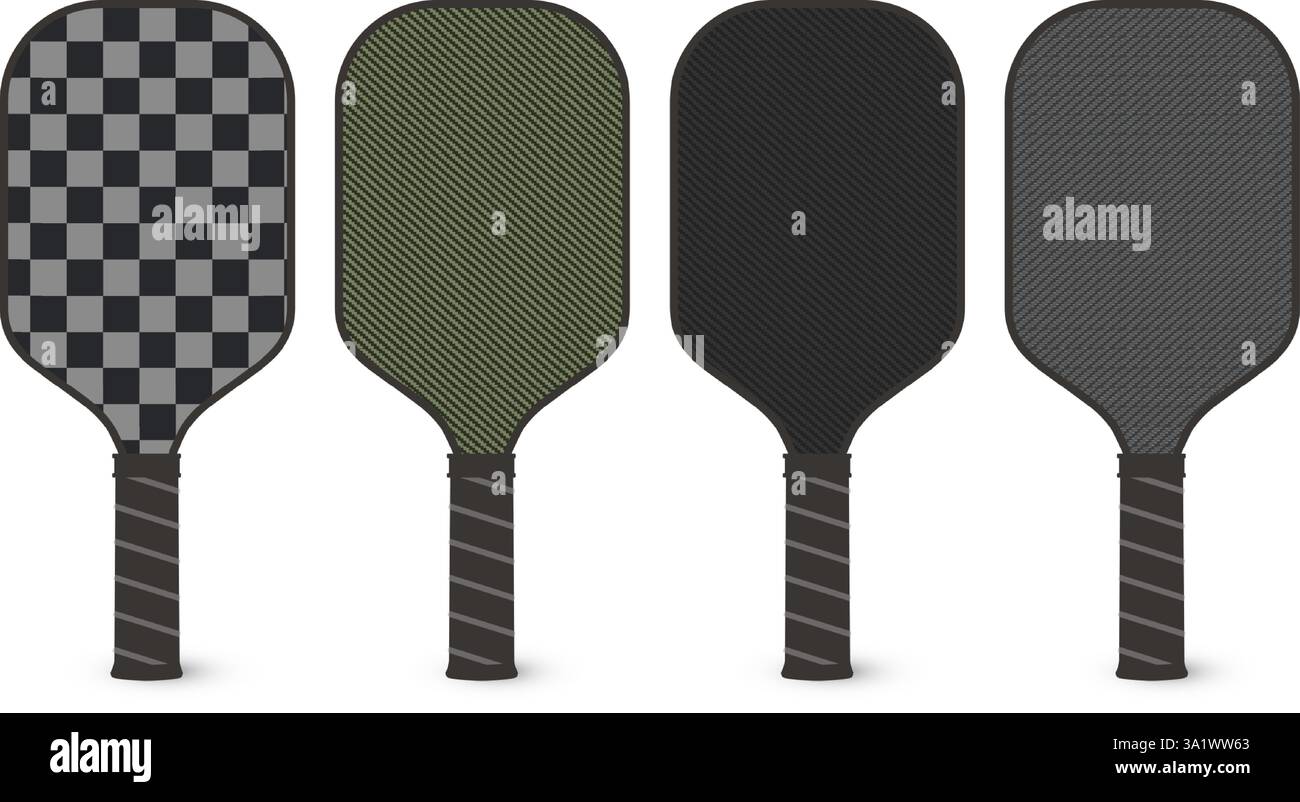 Pickleball paddle with different skin materials in realistic scale ...