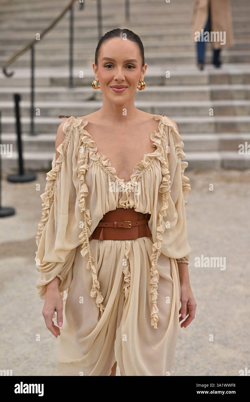 Paris, France. 10th Mar, 2025. Guest arriving at Zimmerman show during ...
