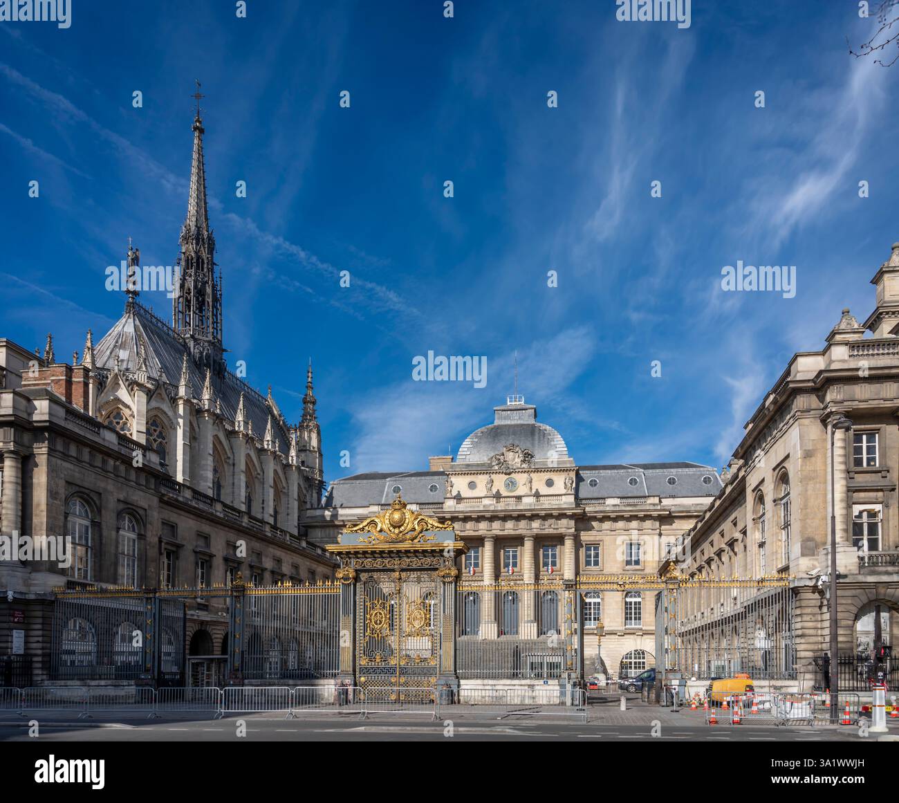 Paris, France - 03 08 2025: View of Golden gate of the Paris Courthouse ...