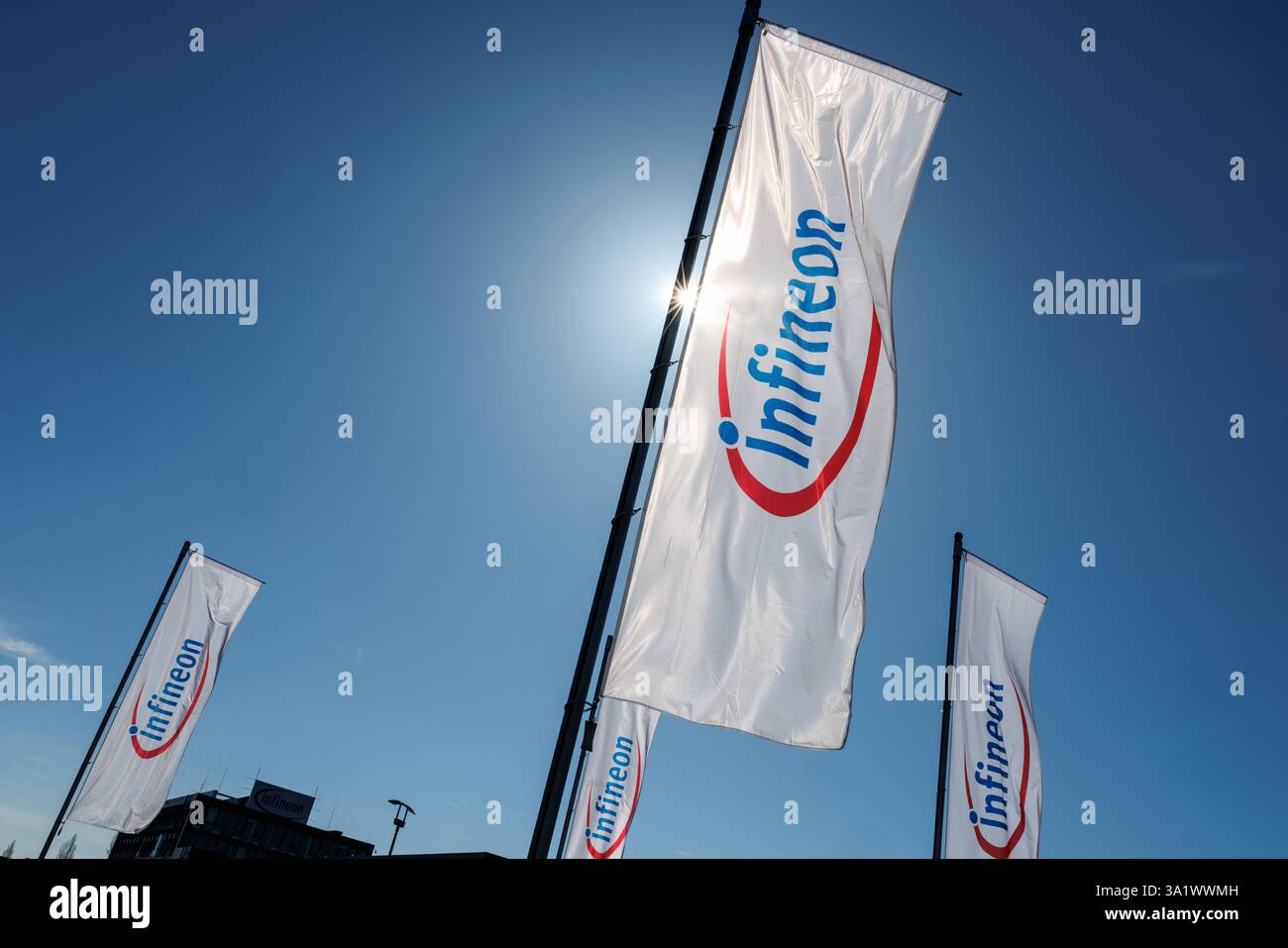 Neubiberg, Germany. 09th Mar, 2025. The Infineon lettering and logo can ...