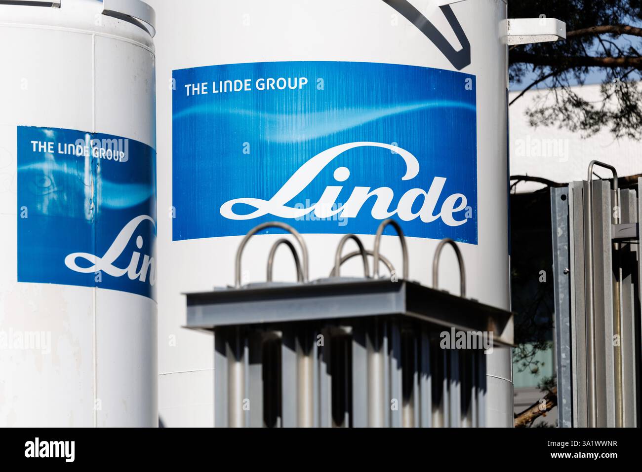 09 March 2025, Bavaria, Pullach: The logo and lettering of the ...