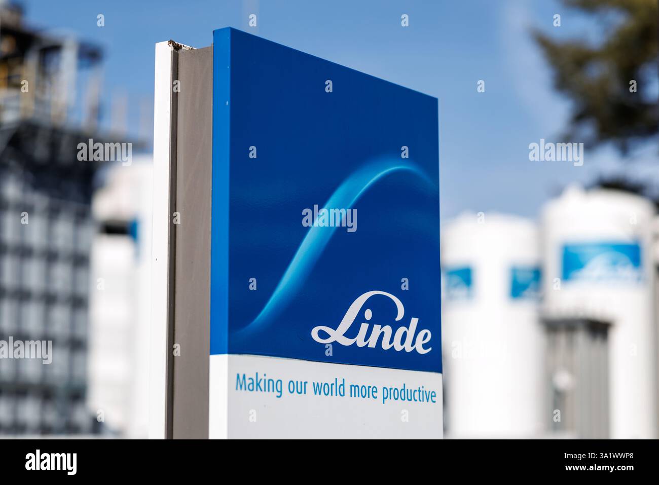 Pullach, Germany. 09th Mar, 2025. The logo and the words "Making our ...