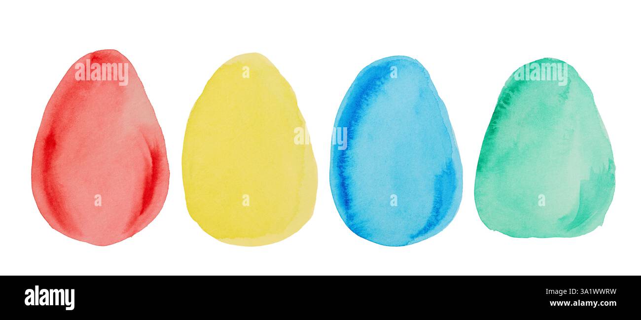 Watercolor easter eggs clipart set isolated on white background with ...