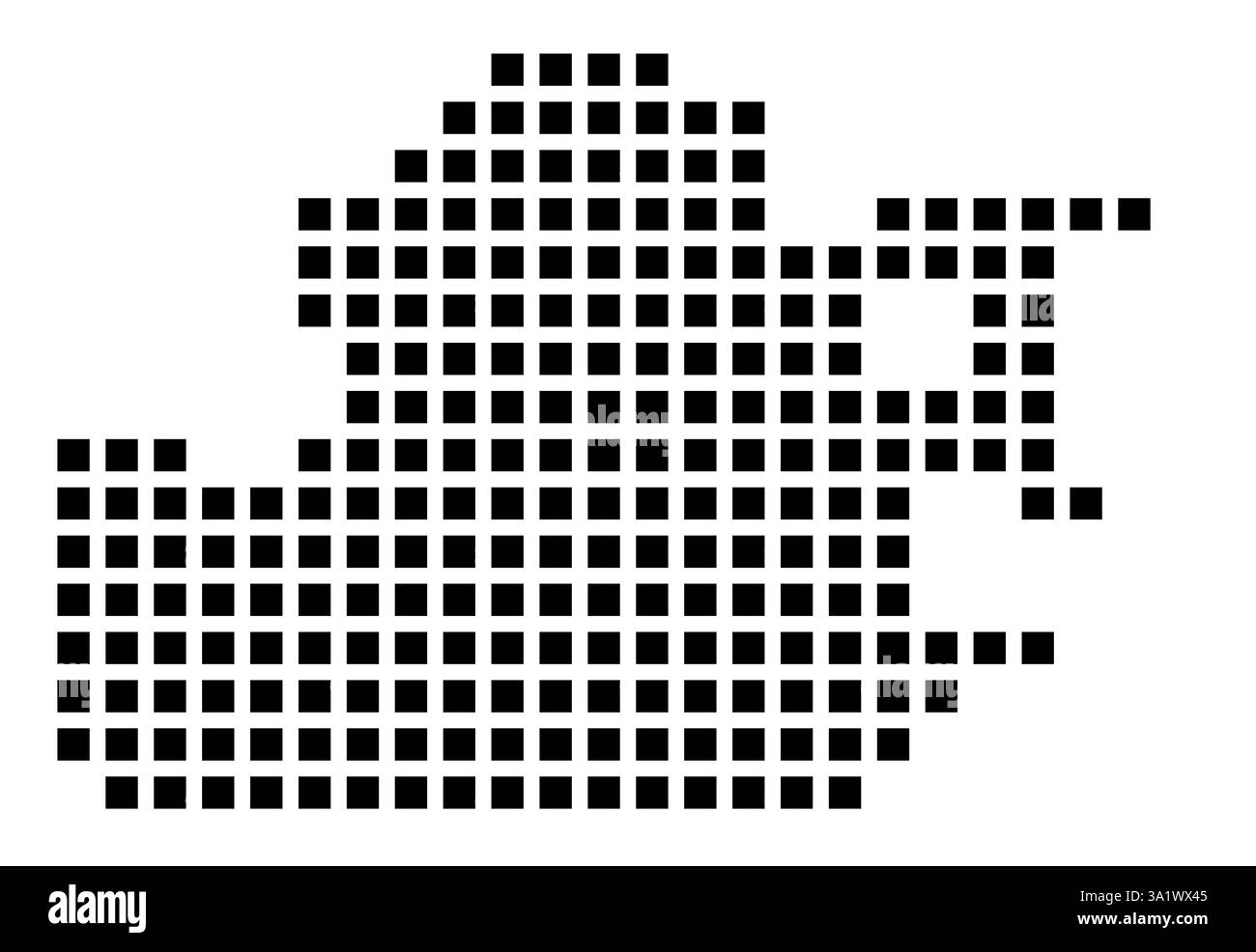 Symbol Map of the City Memphis (Tennessee) showing the city with a ...