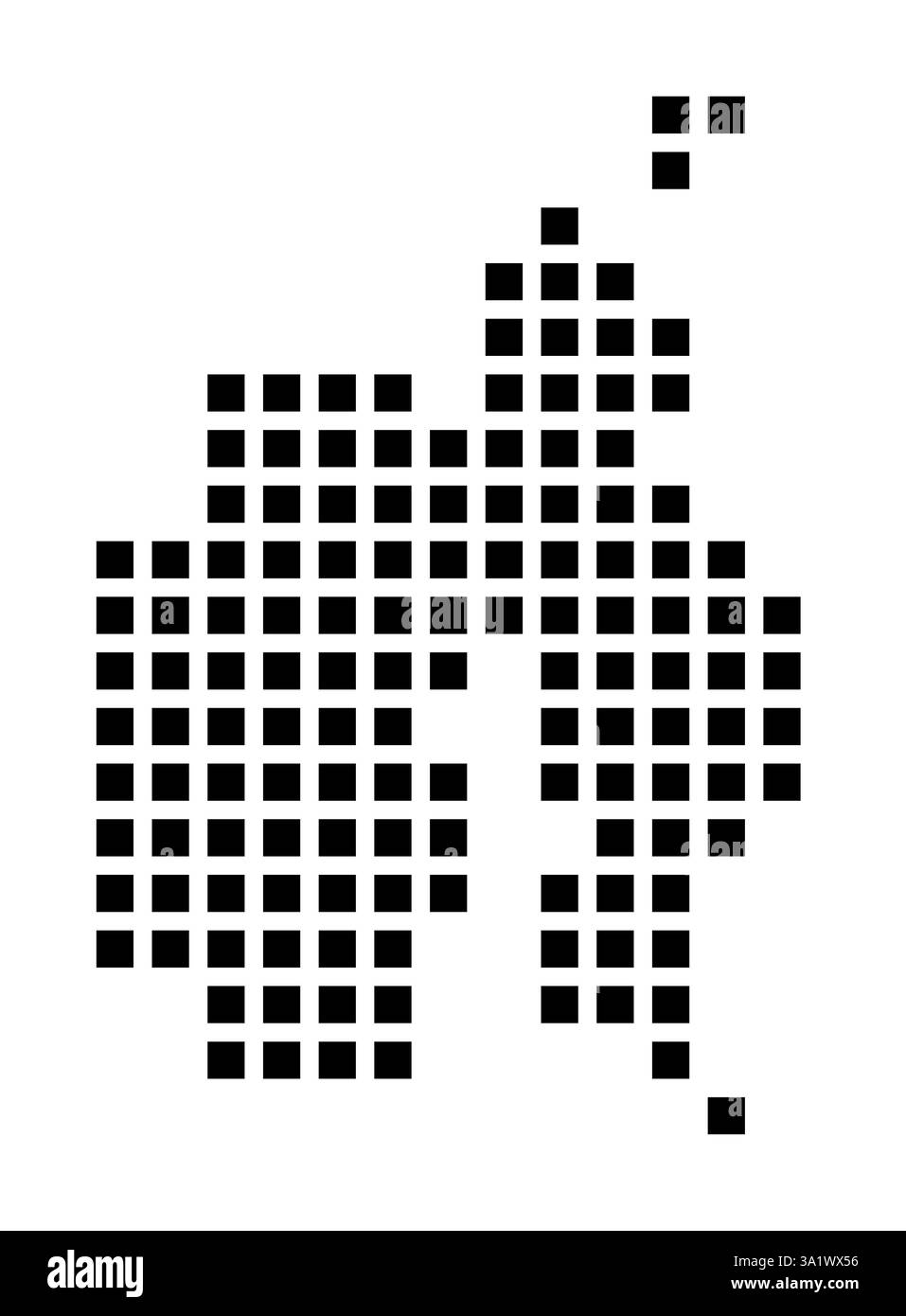 Symbol Map of the City Rowlett (Texas) showing the city with a pattern ...