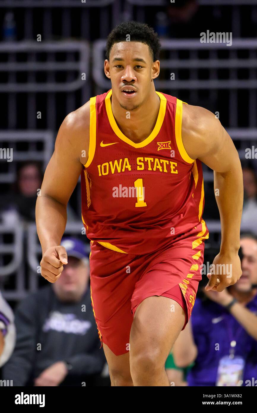 Iowa State center Dishon Jackson runs up court after a dunk against ...